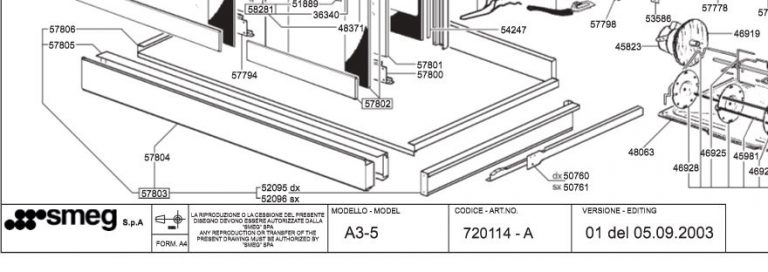 SMEG A3-5 EXPLODED VIEW - Foodservice Equipment Spares